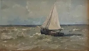 Zeilbootje op zee | Henri ARDEN | vente en ligne art | artprice