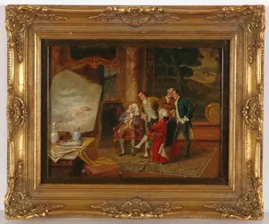 Albert Joseph Franke (1860-1924) "Art lovers" oil on panel | Albert ...