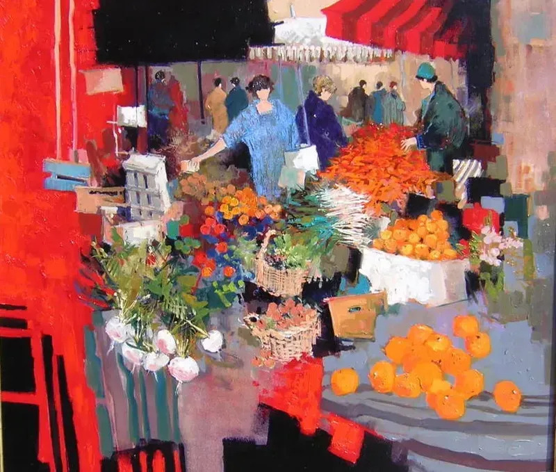 Marché aux mandarines | Claude FAUCHERE | vente en ligne art | artprice