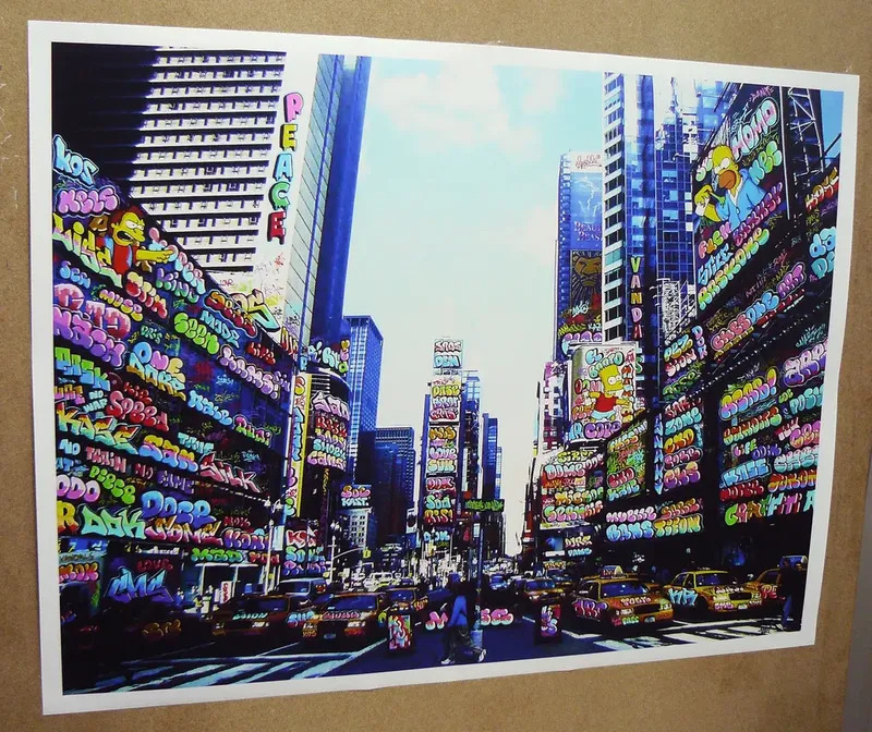 Vandalism in New York Times Squareby | CHES | online art auctions ...