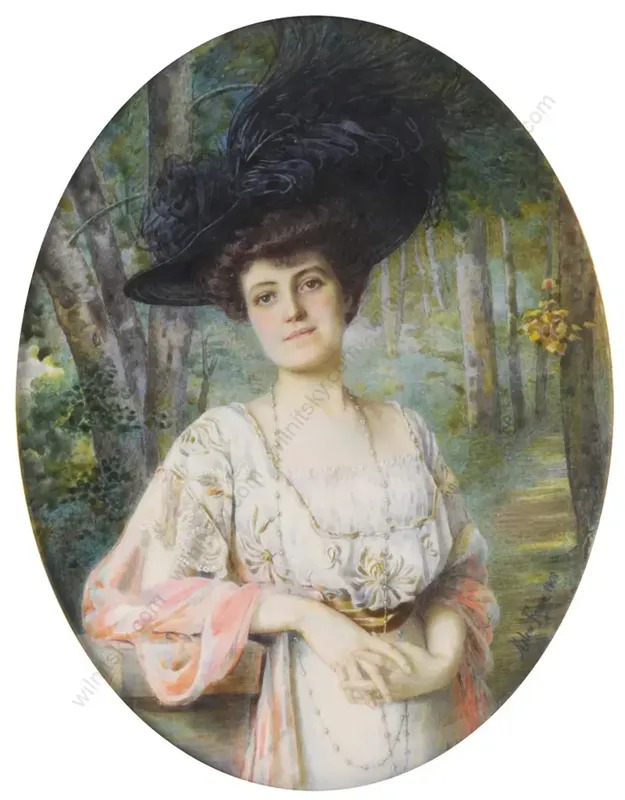 "Portrait of a lady", "La Belle Epoque" miniature by | Hélène FAURE ...