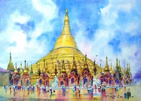 Shwedagon Pagoda Drawing