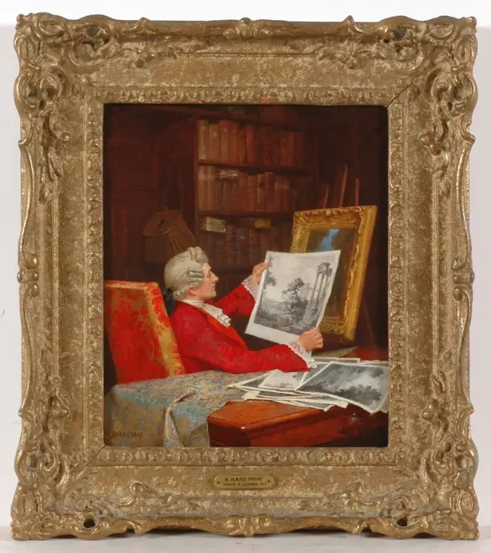 "A rare print", oil on panel, late 19th century by | John Arthur LOMAX ...