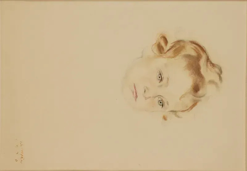 "Portrait of a Little Girl", Pastel, 1930 by | Arthur PAUNZEN | buy art ...